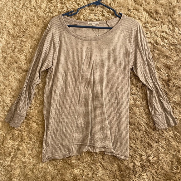 James Perse | Tops | James Perse Standard Gray Casual Striped 34 Sleeve ...